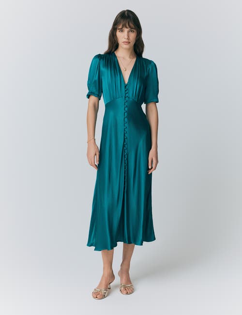 GHOST LONDON Madison Satin Midi Dress